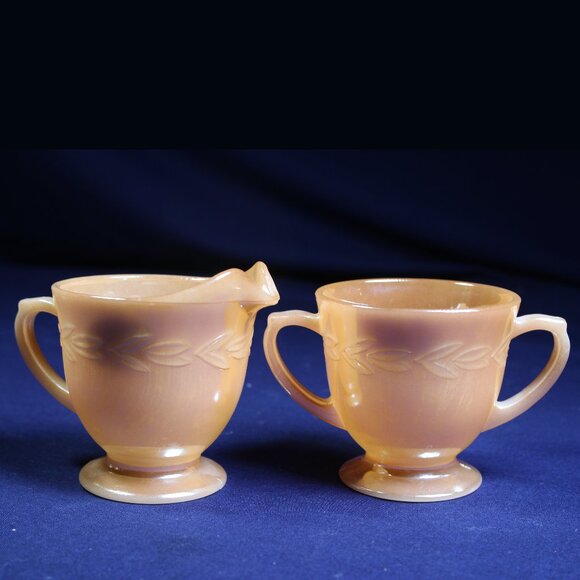 Fire King | Dining | Vintage Fireking Ware Peach Lustre Sheaves Of ...